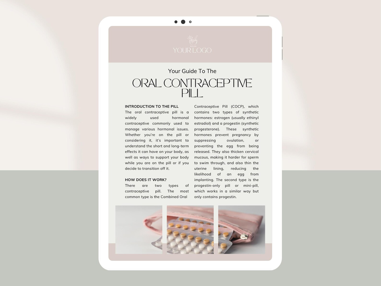 Holistic Oral Contraceptive Guide | Patient Handout | Editable | Canva ...