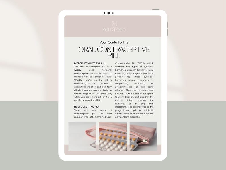Holistic Oral Contraceptive Guide | Patient Handout | Editable | Canva ...