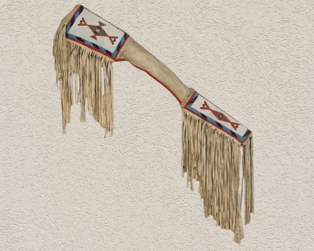 Sioux Style Native American Beaded Rifle Scabbard, Indian Beaded Suede ...