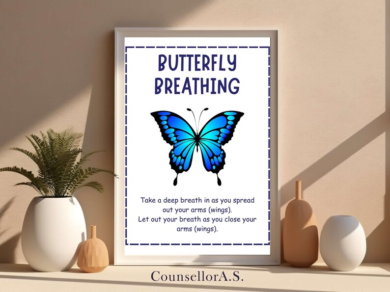 Butterfly Breathing - Self-care Poster - Relaxation Techniques ...