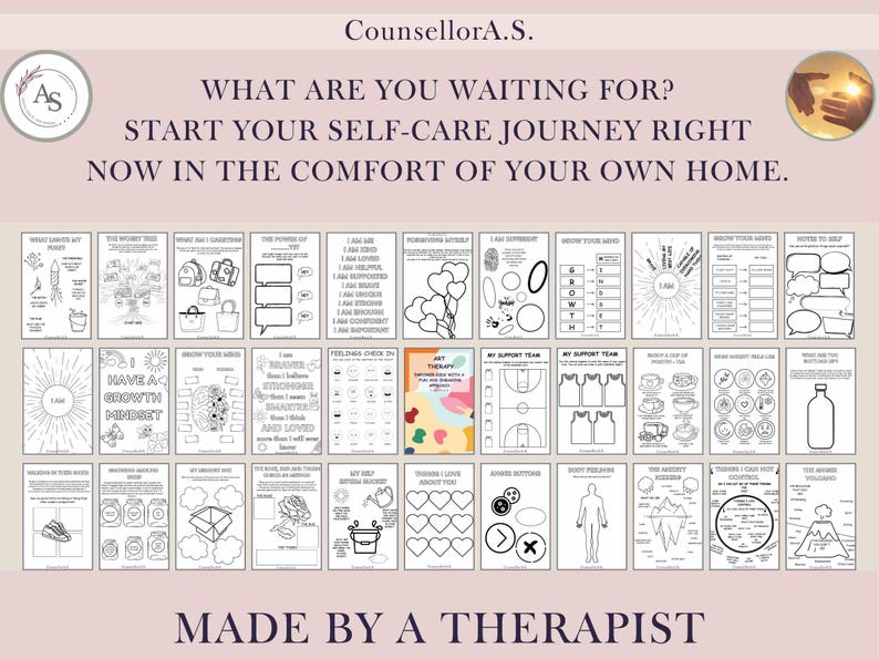 Art Therapy - Worksheets for Mental Health, Self-esteem, and Confidence ...
