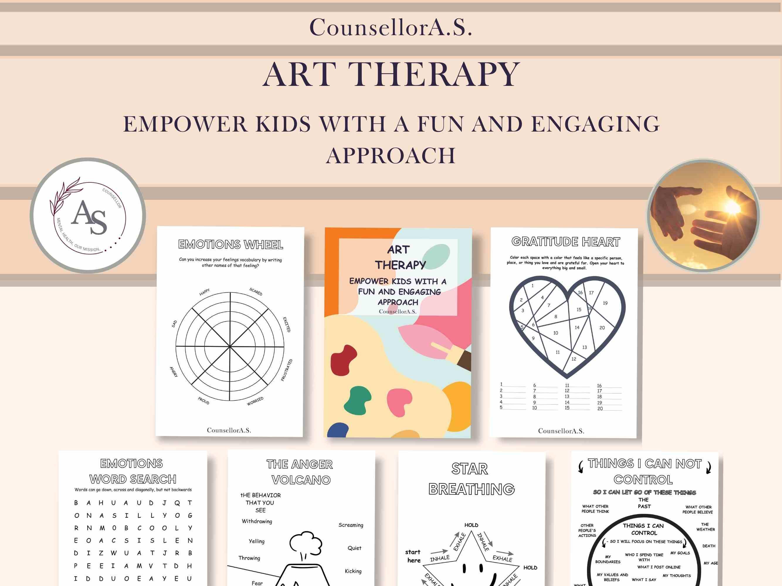 Art Therapy Worksheets for Mental Health, Self-esteem, and Confidence ...