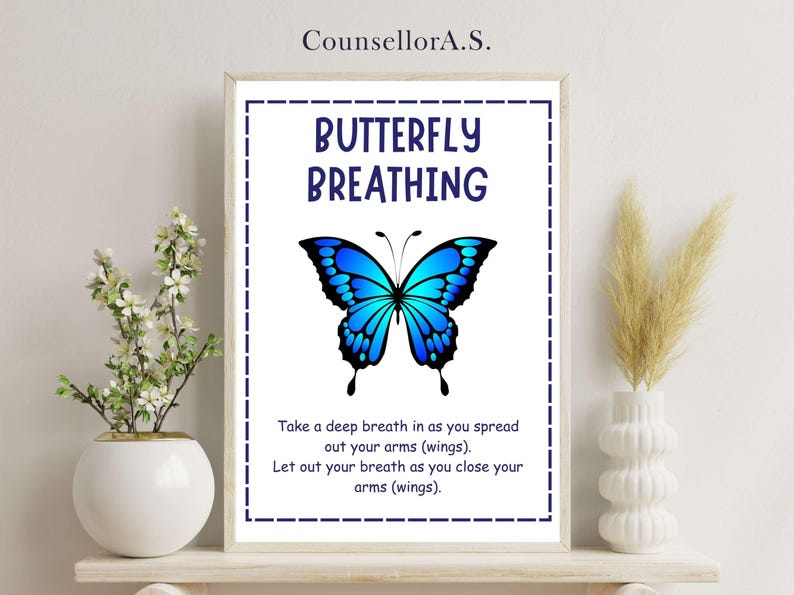 Butterfly Breathing - Self-care Poster - Relaxation Techniques ...