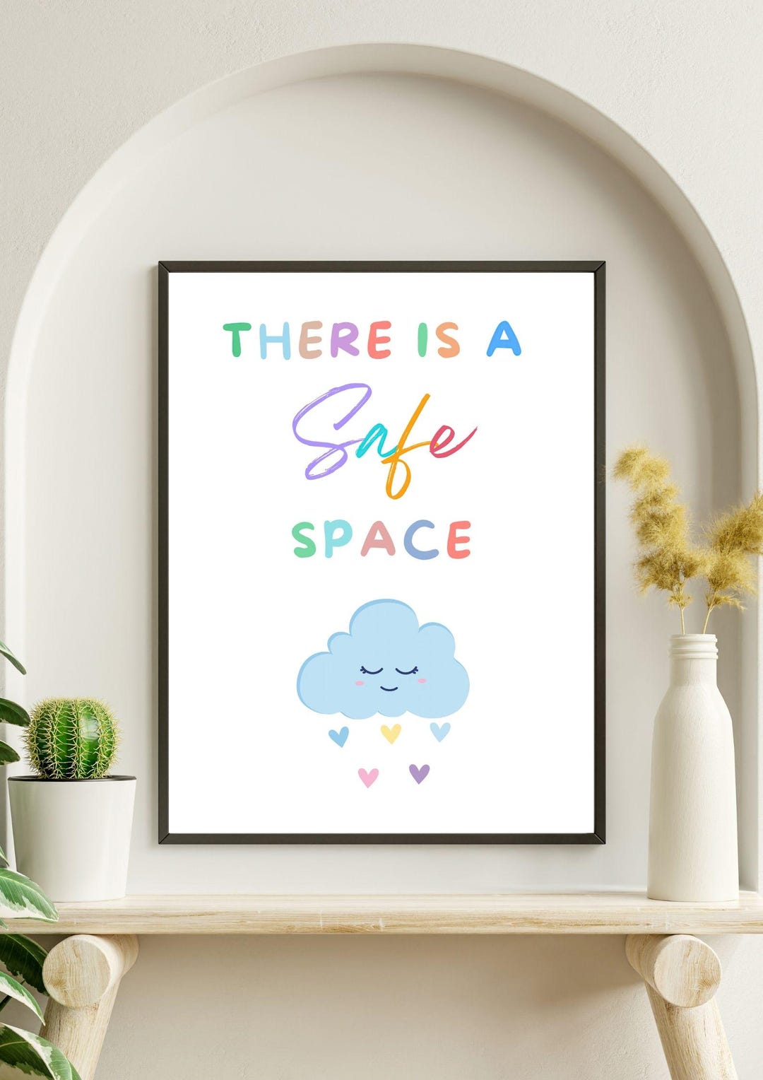 There is a Safe Space - Inspirational Art, Motivational Poster, Mental ...