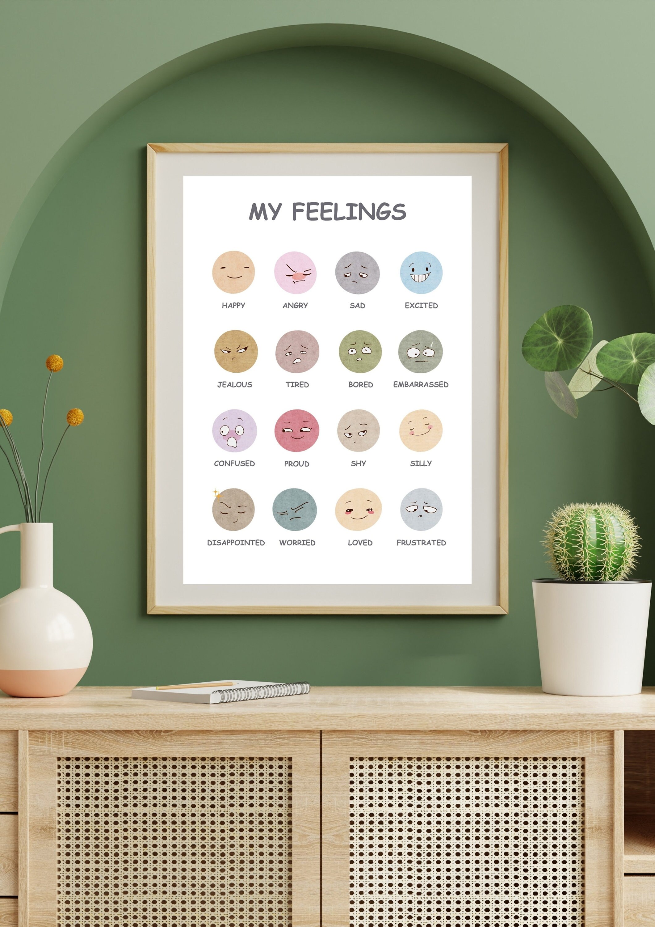 Neutral Feelings Chart, Educational Poster for Children, PRINTABLE Wall ...
