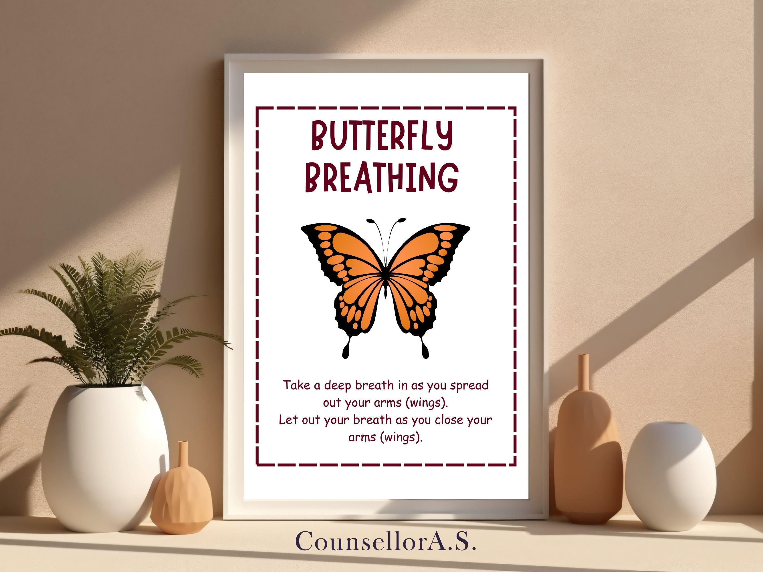 Butterfly Breathing - Self-care Poster - Relaxation Techniques ...