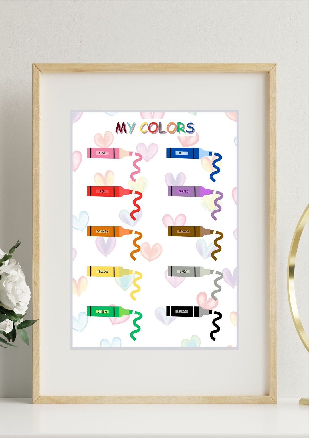 My Colors - Educational Poster for Children, PRINTABLE Wall Art ...