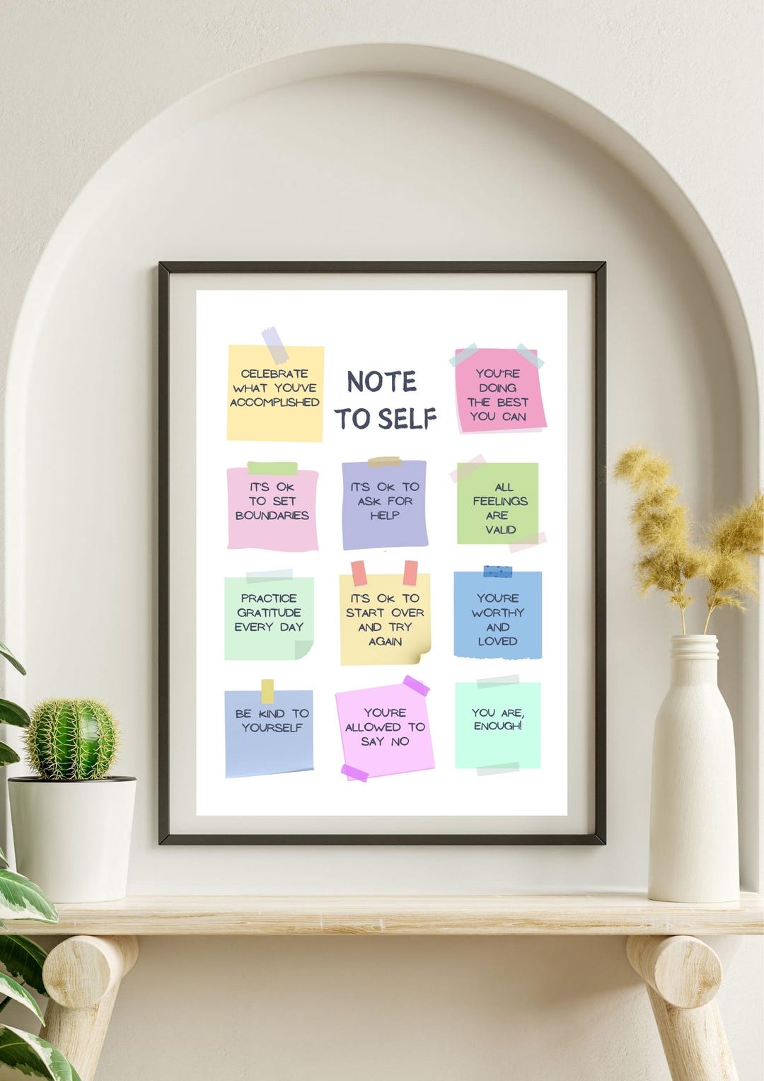 Note to Self - Self-care Poster - Therapeutic Environment Decoration ...