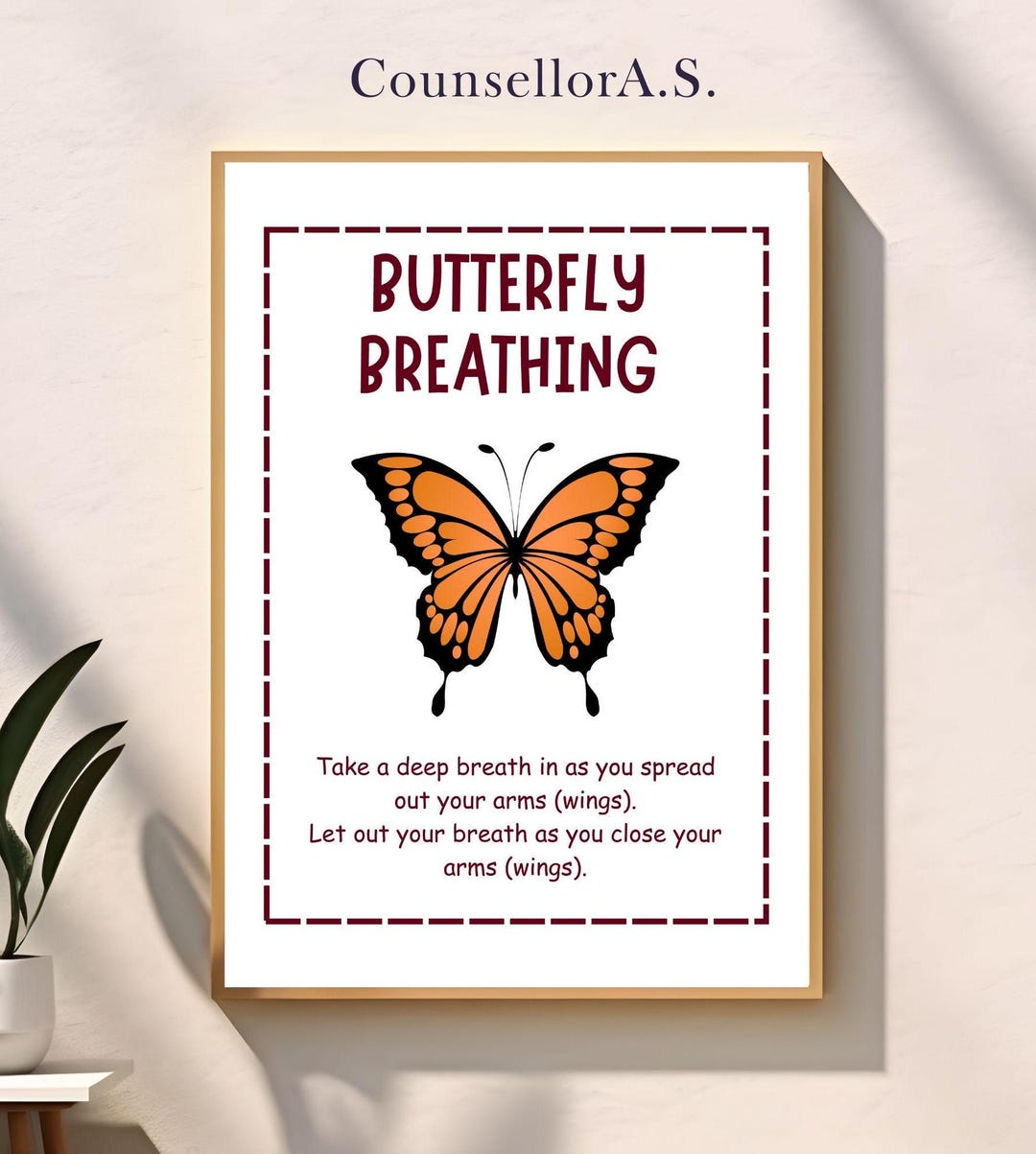 Butterfly Breathing - Self-care Poster - Relaxation Techniques ...
