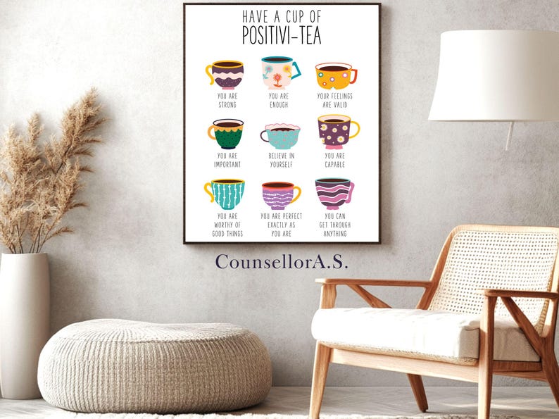 Motivational Poster – Positive Affirmation Wall Art – Mental Well-being ...