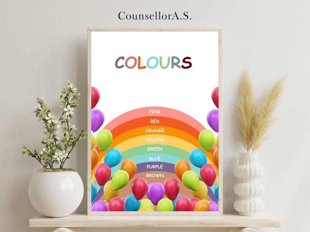 Colors - Educational Poster for Children, PRINTABLE Wall Art ...