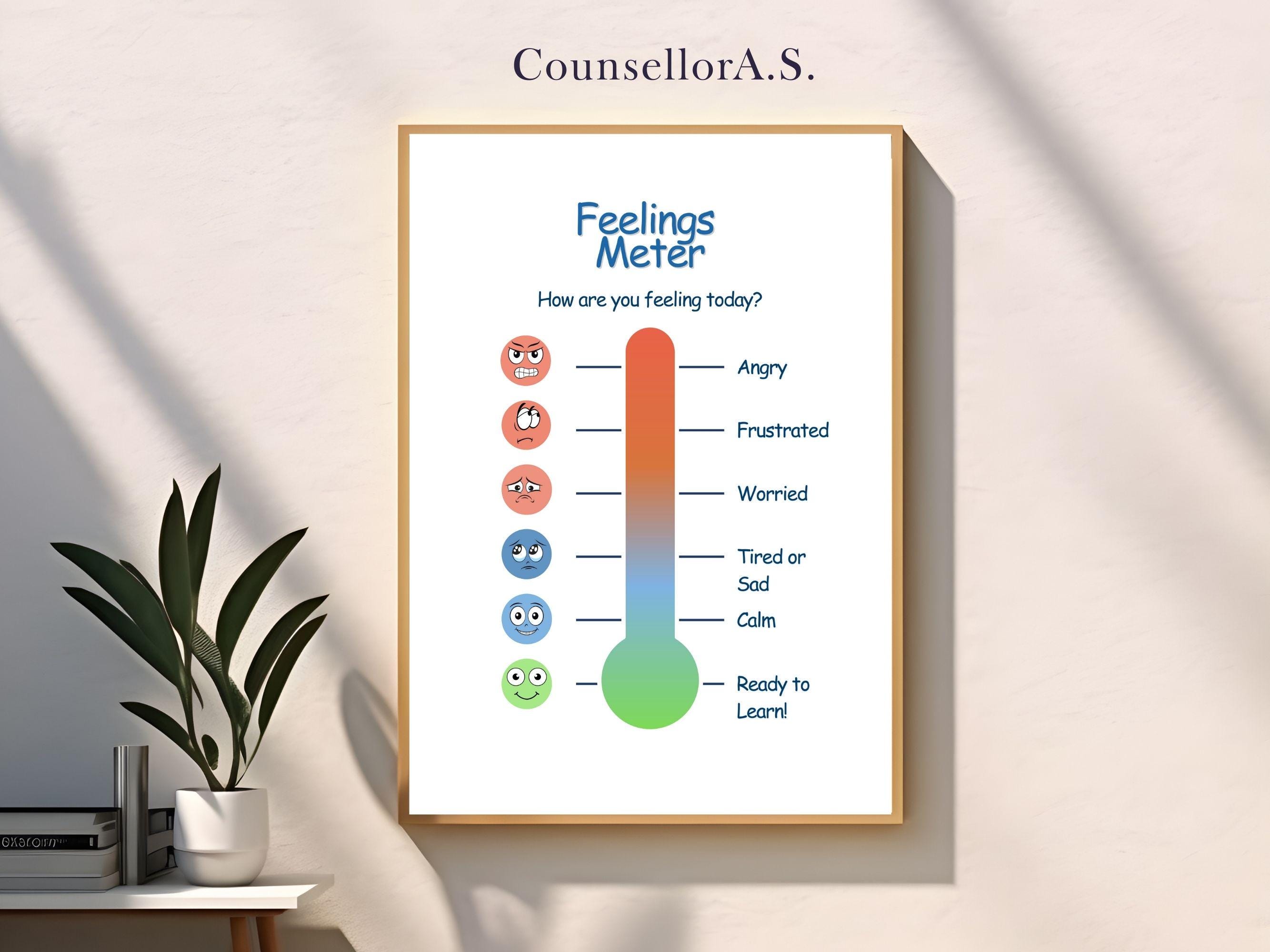 Feelings Meter, Educational Poster for Children, PRINTABLE Wall Art ...