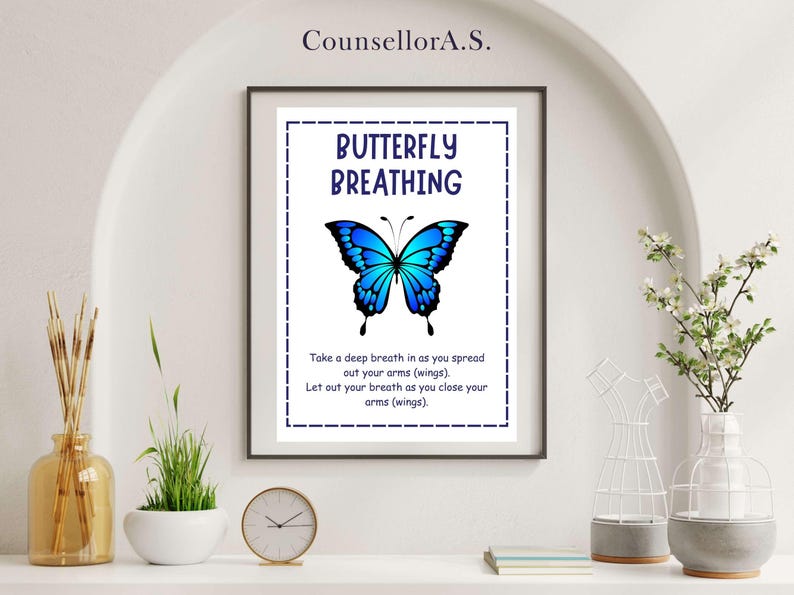 Butterfly Breathing - Self-care Poster - Relaxation Techniques ...
