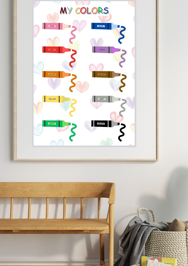 My Colors - Educational Poster for Children, PRINTABLE Wall Art ...