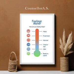 Feelings Meter, Educational Poster for Children, PRINTABLE Wall Art ...