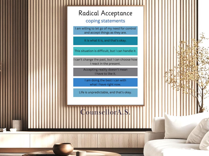 Radical Acceptance Coping Statements - Coping Strategies, Emotional ...