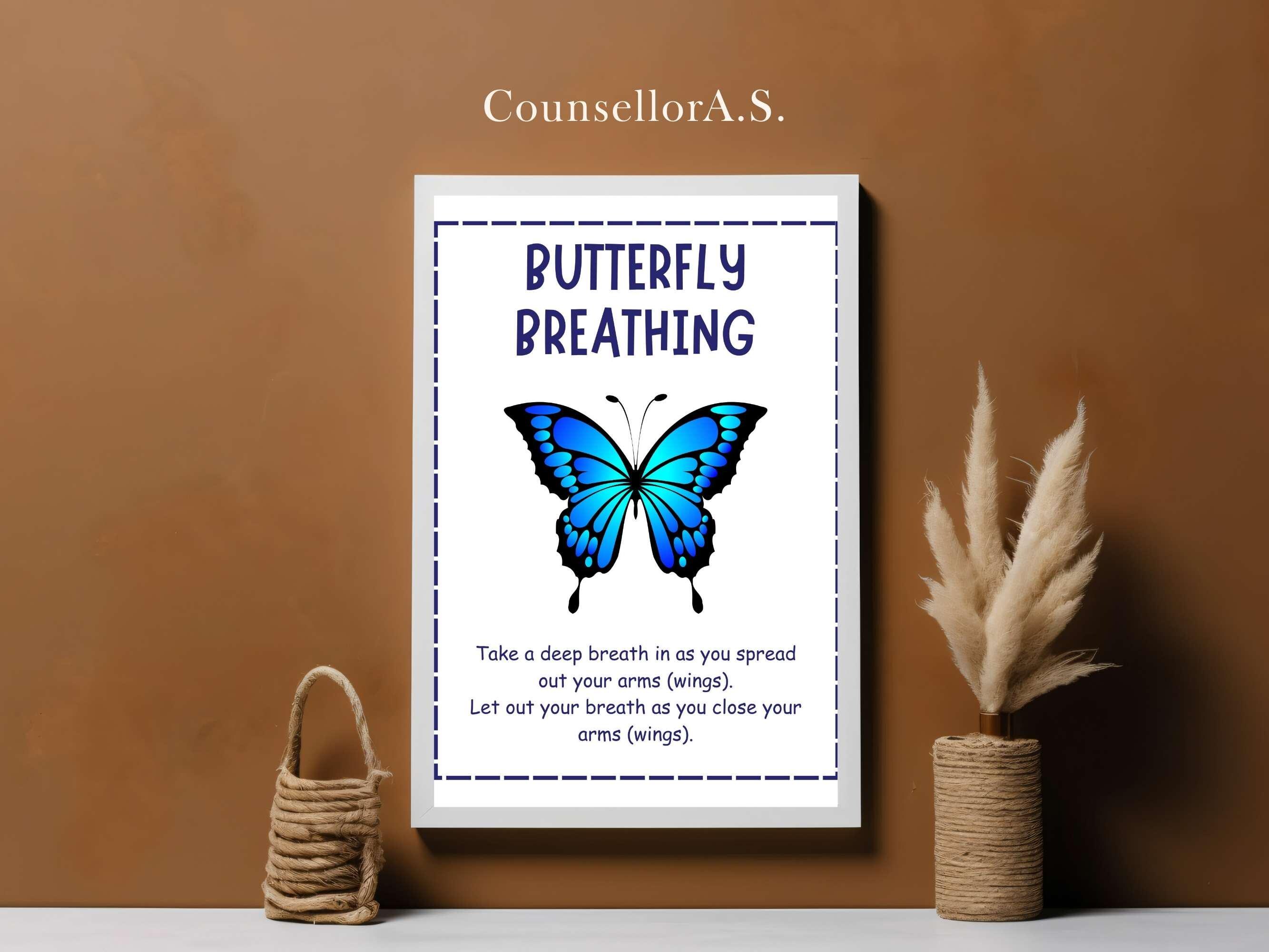 Butterfly Breathing - Self-care Poster - Relaxation Techniques ...