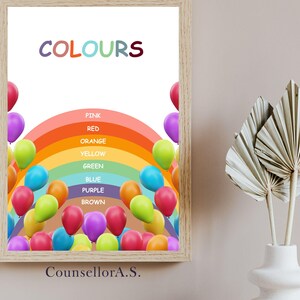 Colors - Educational Poster for Children, PRINTABLE Wall Art ...