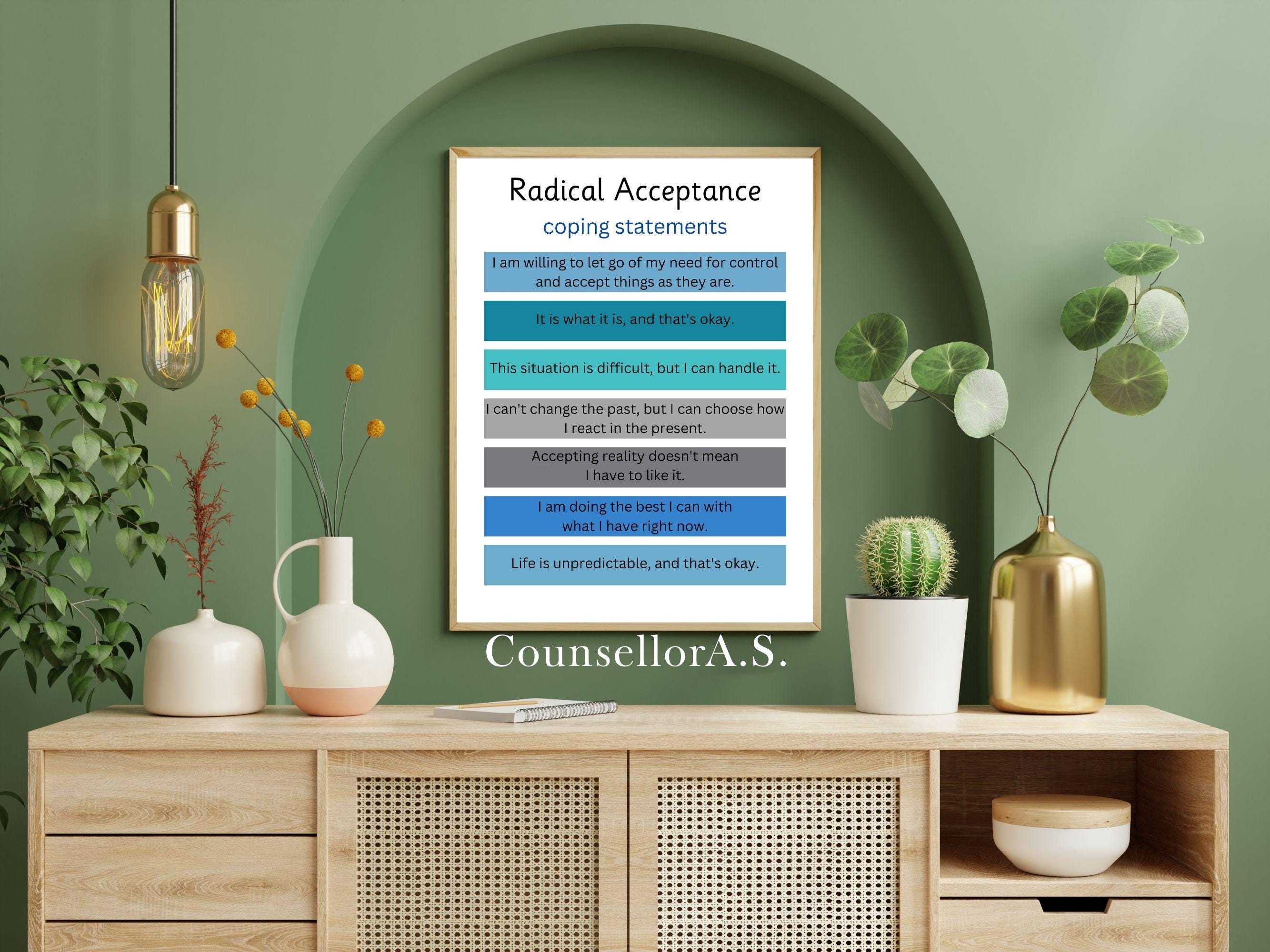 Radical Acceptance Coping Statements - Coping Strategies, Emotional ...