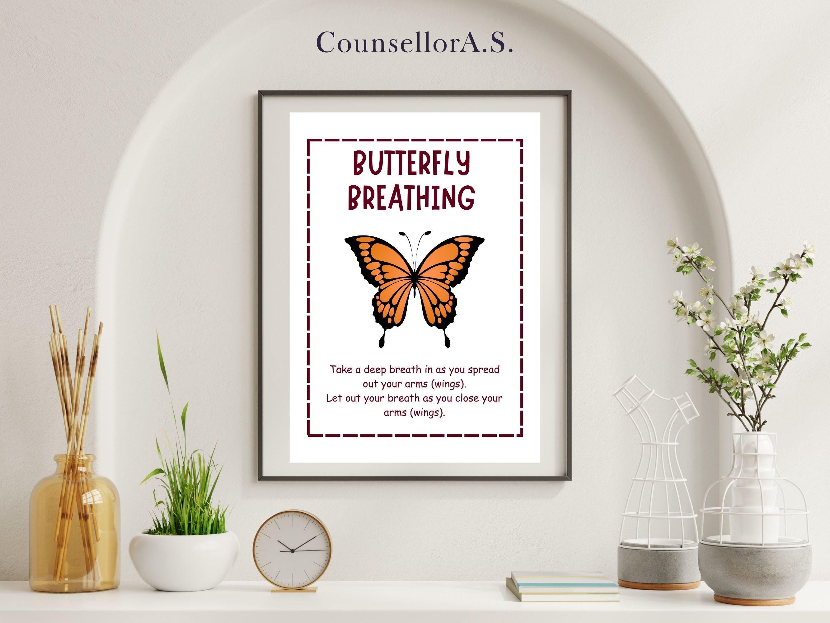 Butterfly Breathing - Self-care Poster - Relaxation Techniques ...