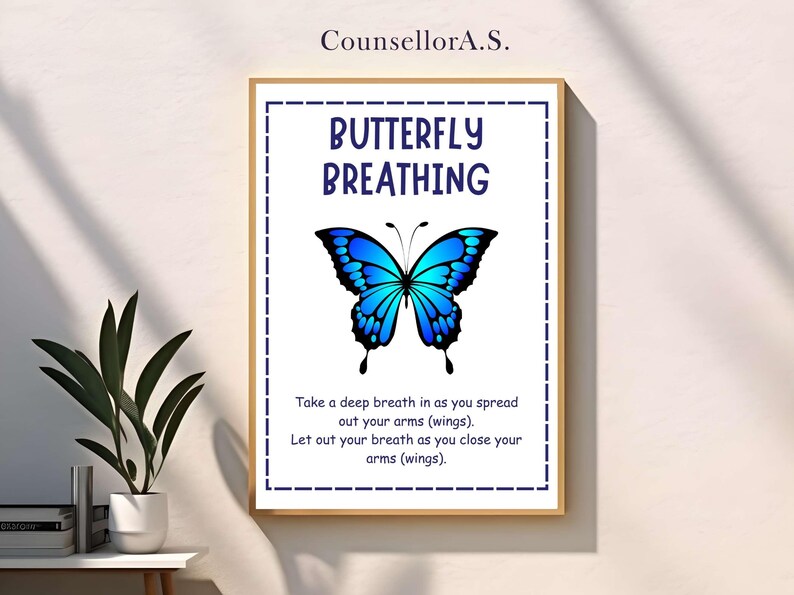 Butterfly Breathing - Self-care Poster - Relaxation Techniques ...