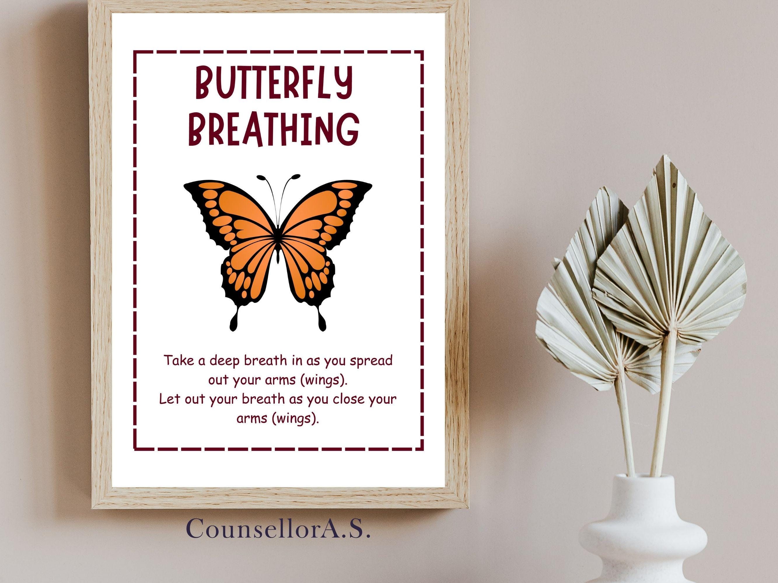Butterfly Breathing - Self-care Poster - Relaxation Techniques ...