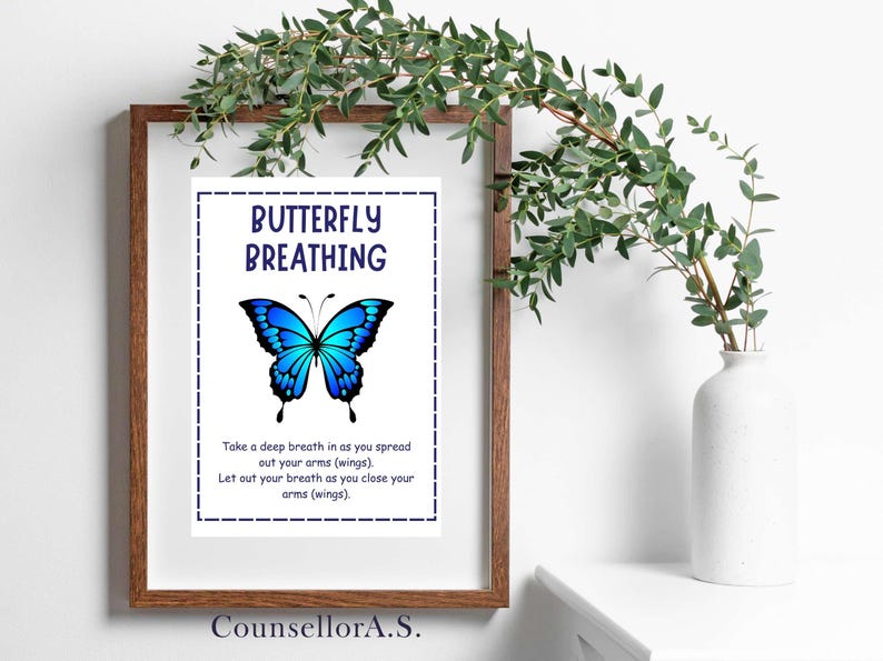 Butterfly Breathing - Self-care Poster - Relaxation Techniques ...
