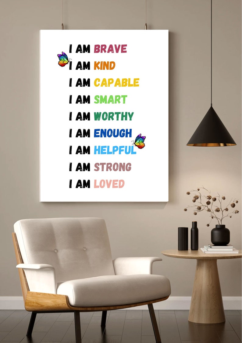 Positive Affirmations - Printable Wall Art, Montessori Homeschool Decor ...