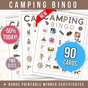 SUMMER CAMP BINGO, Camping Game Printable Bingo Cards, Activity ...