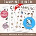 SUMMER CAMP BINGO, Camping Game Printable Bingo Cards, Activity ...