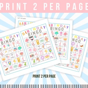 Birthday Bingo, 30 Bingo Cards, Printable Activities for Families ...