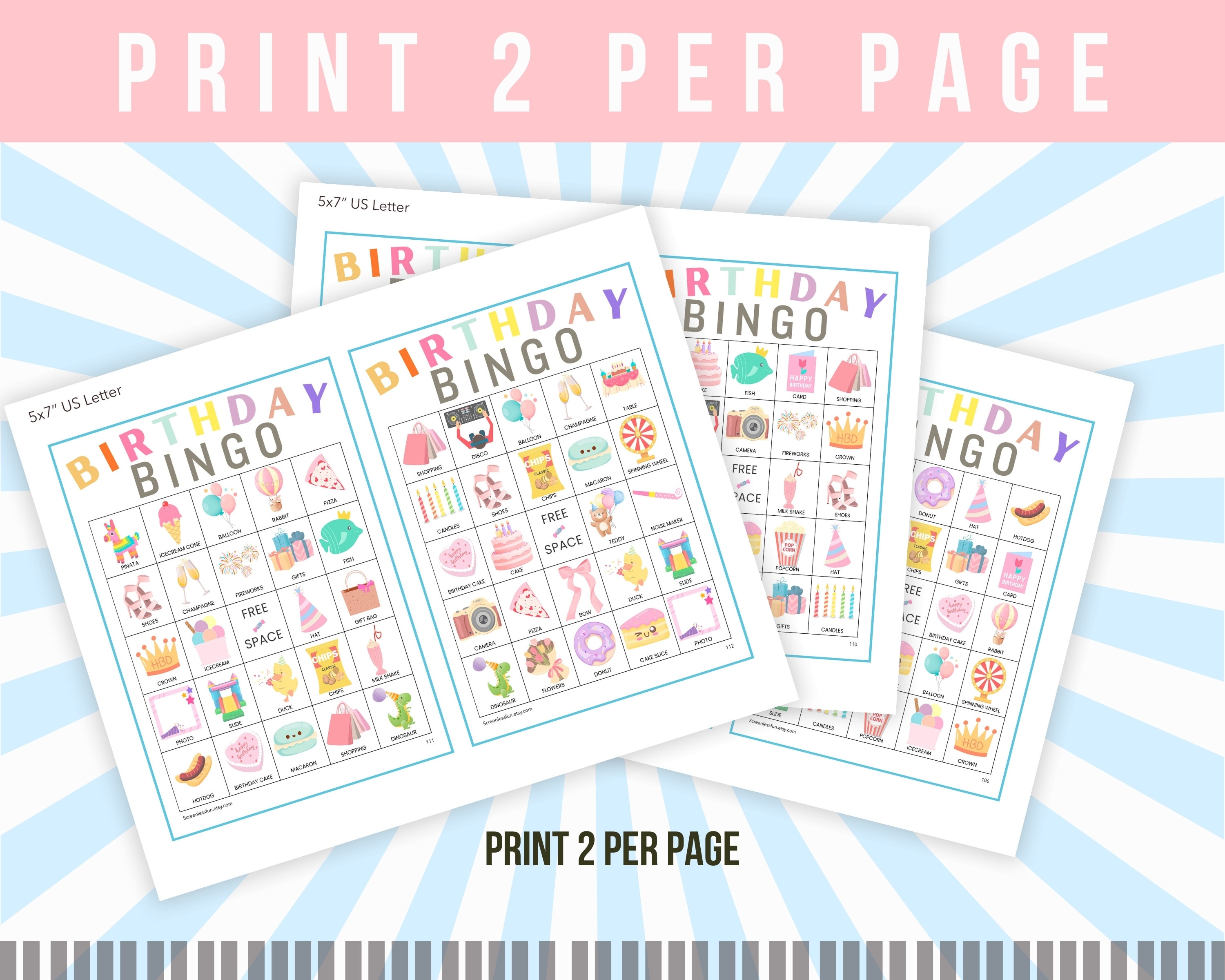 90 Birthday Bingo Printable Cards, Activities for Families, Calling ...