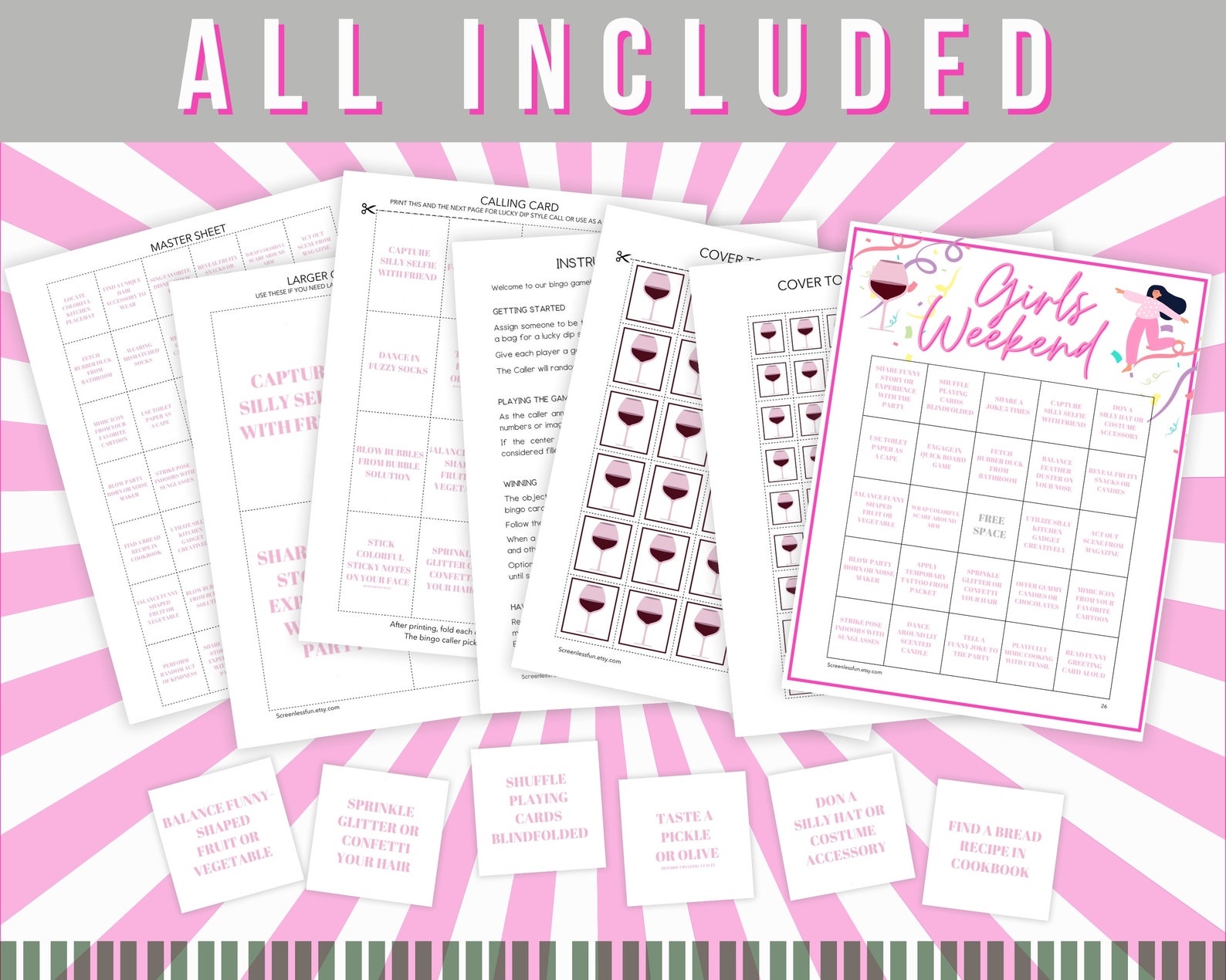Girls Weekend Bingo Game: 90 Printable Cards (digital Download) - Etsy
