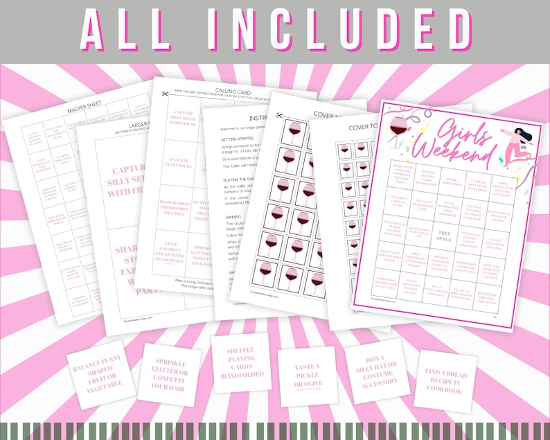 Girls Weekend Printable Bingo Game, Girls Party Game Activity, Funny ...