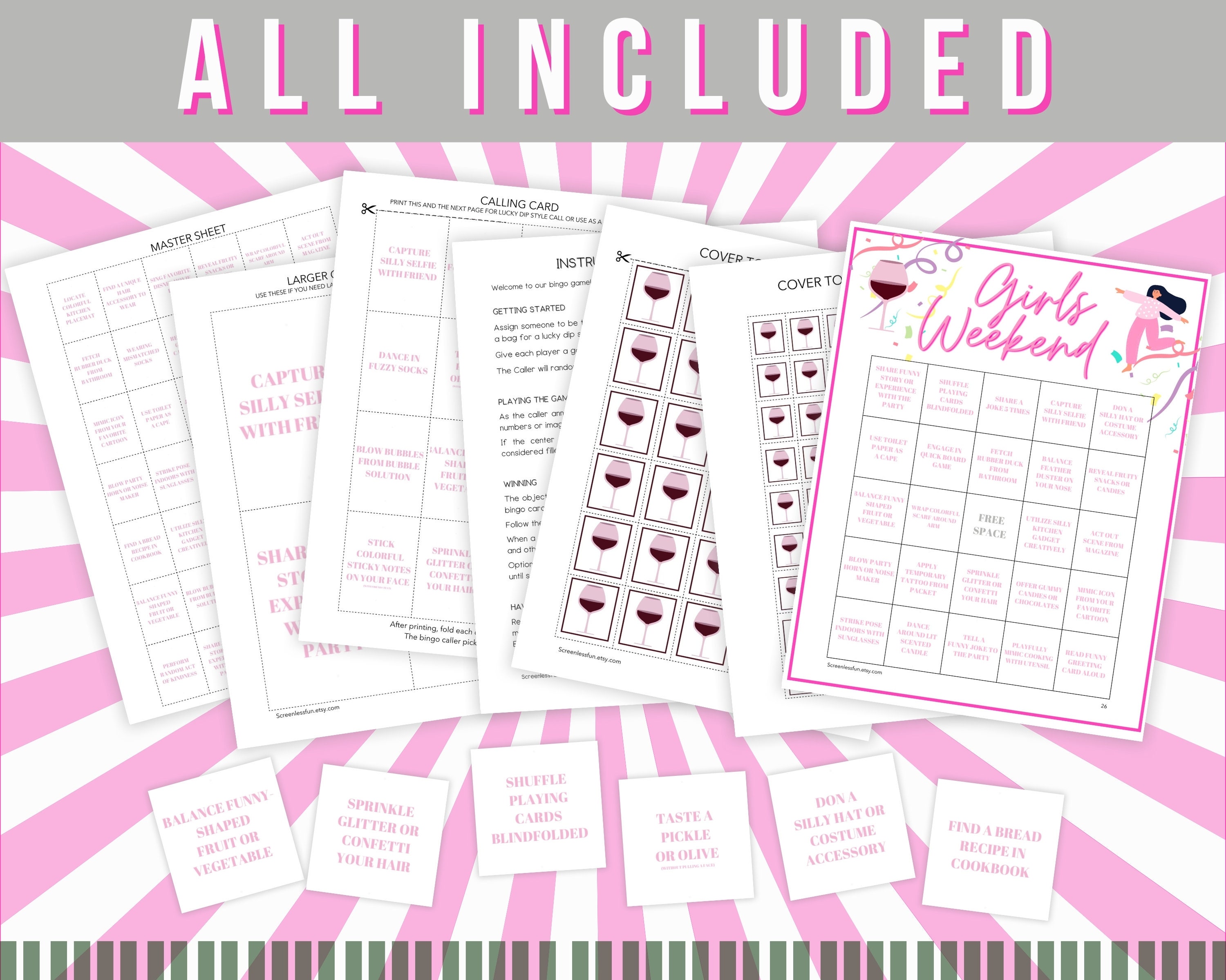 Girls Weekend Bingo Game: 90 Printable Cards (digital Download) - Etsy