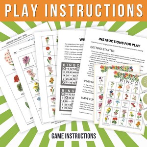 Plant Bingo Printable Cards, Botanical Flower Bingo Boards, Garden ...