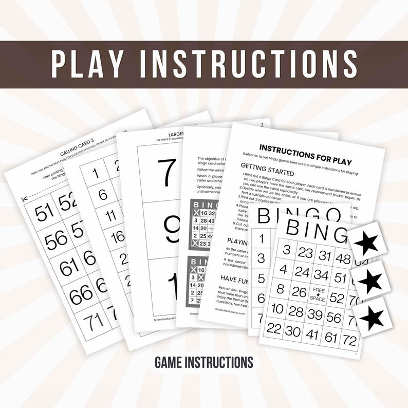 Large Number Bingo Game, Jumbo Bingo Cards, Playing Bingo Party Game ...