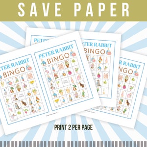 Peter Rabbit Baby Shower Bingo Game, Rustic Bunny Bundle, Boy Baby ...