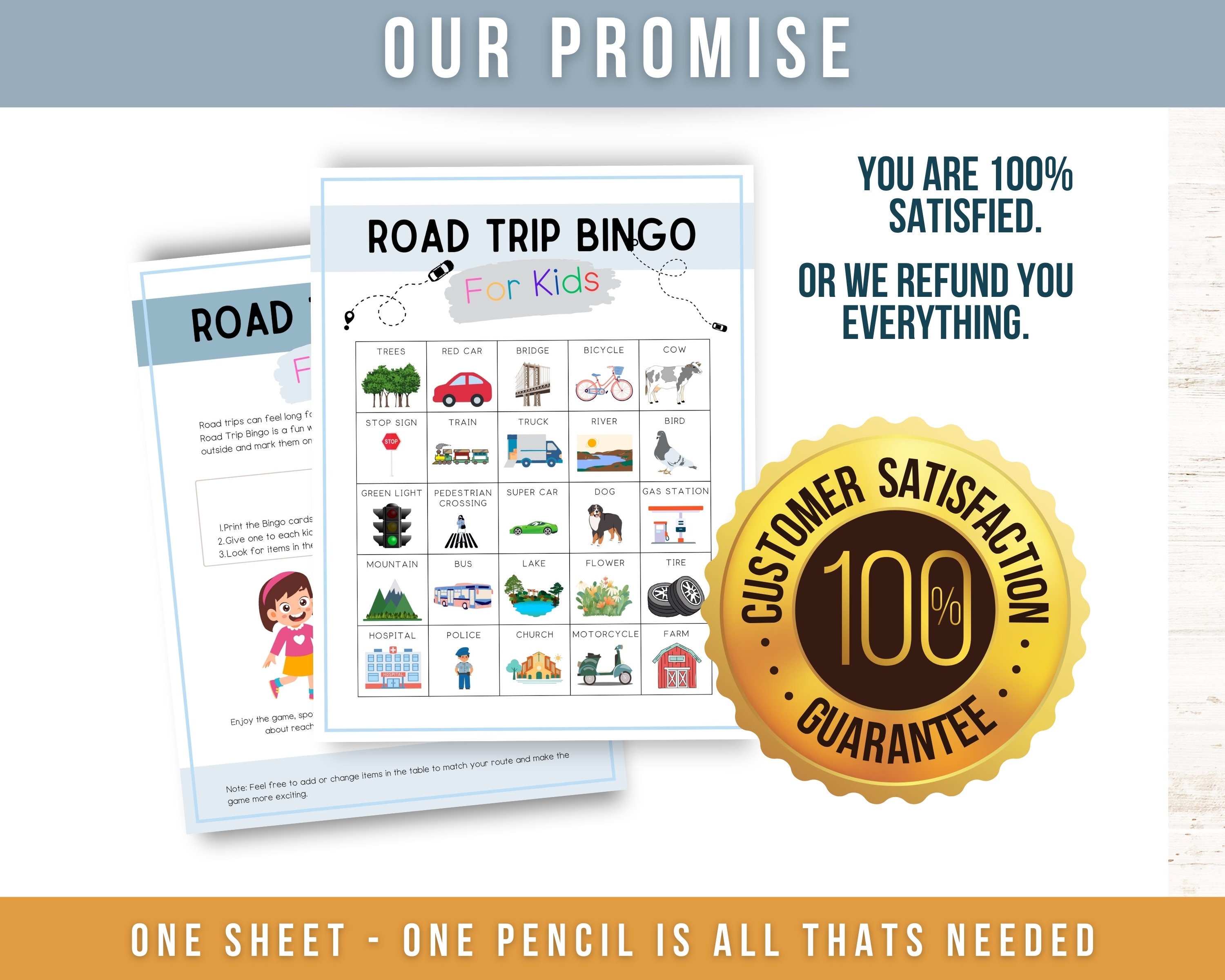Car Bingo Game for Kids, Road Trip Bingo Travel Activity, Printable ...
