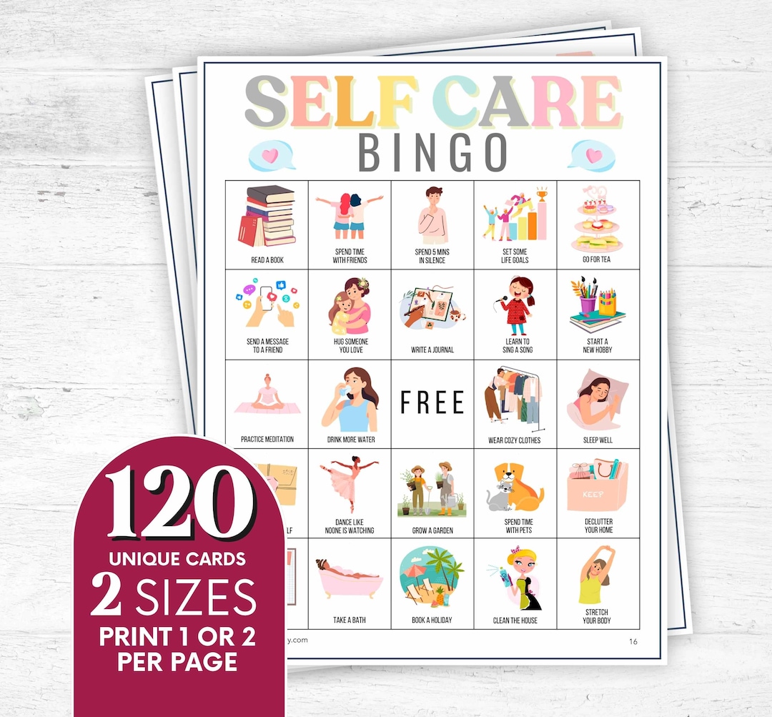 Self Care Bingo Game Printable, Fun & Relaxing Activity for Mental ...