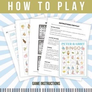 Peter Rabbit Baby Shower Bingo Game, Rustic Bunny Bundle, Boy Baby ...