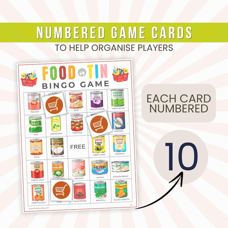 Food Bingo Game: 60 Printable Cards, Kids Birthday Activity (PDF) - Etsy
