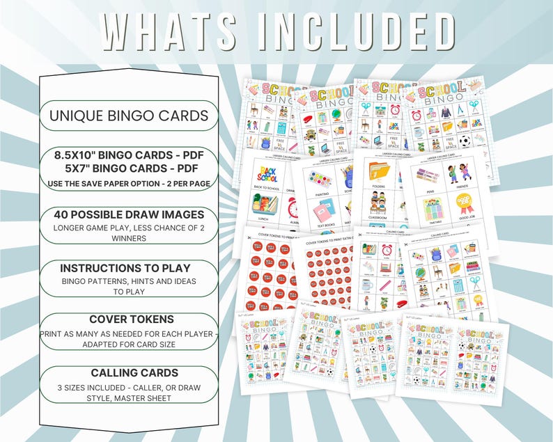 Back to School Bingo Printable Cards, School Bingo, Classroom Activity ...