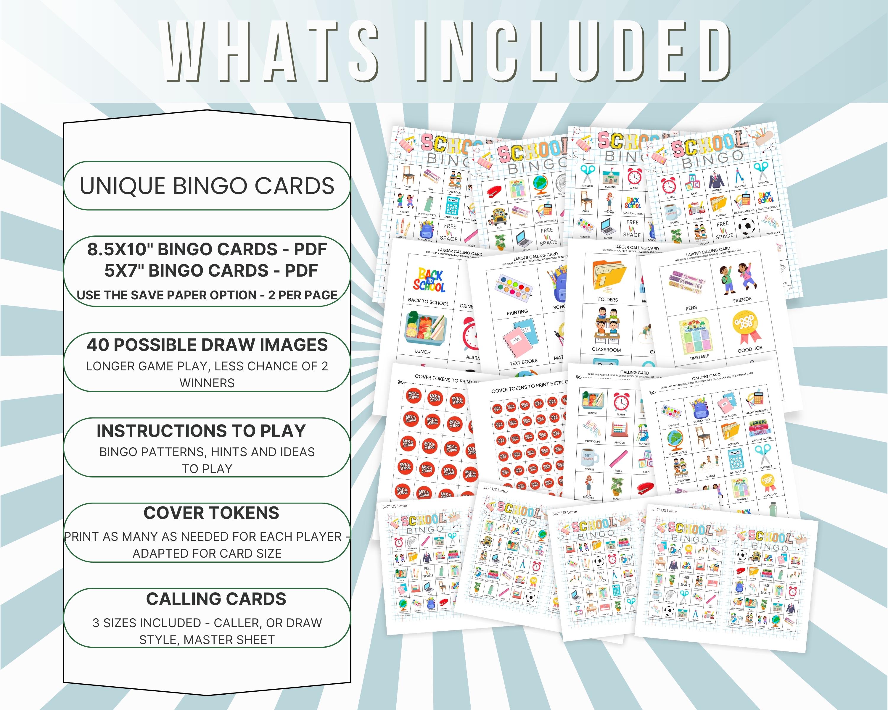 Back to School Bingo Printable Cards, School Bingo, Classroom Activity ...