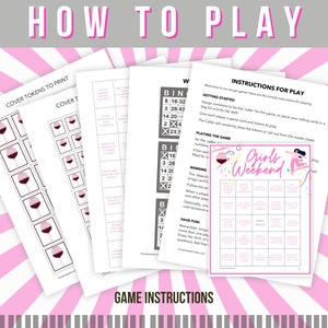90 Girls Weekend Printable Bingo Game, Teen Weekend Fun Party Holiday ...