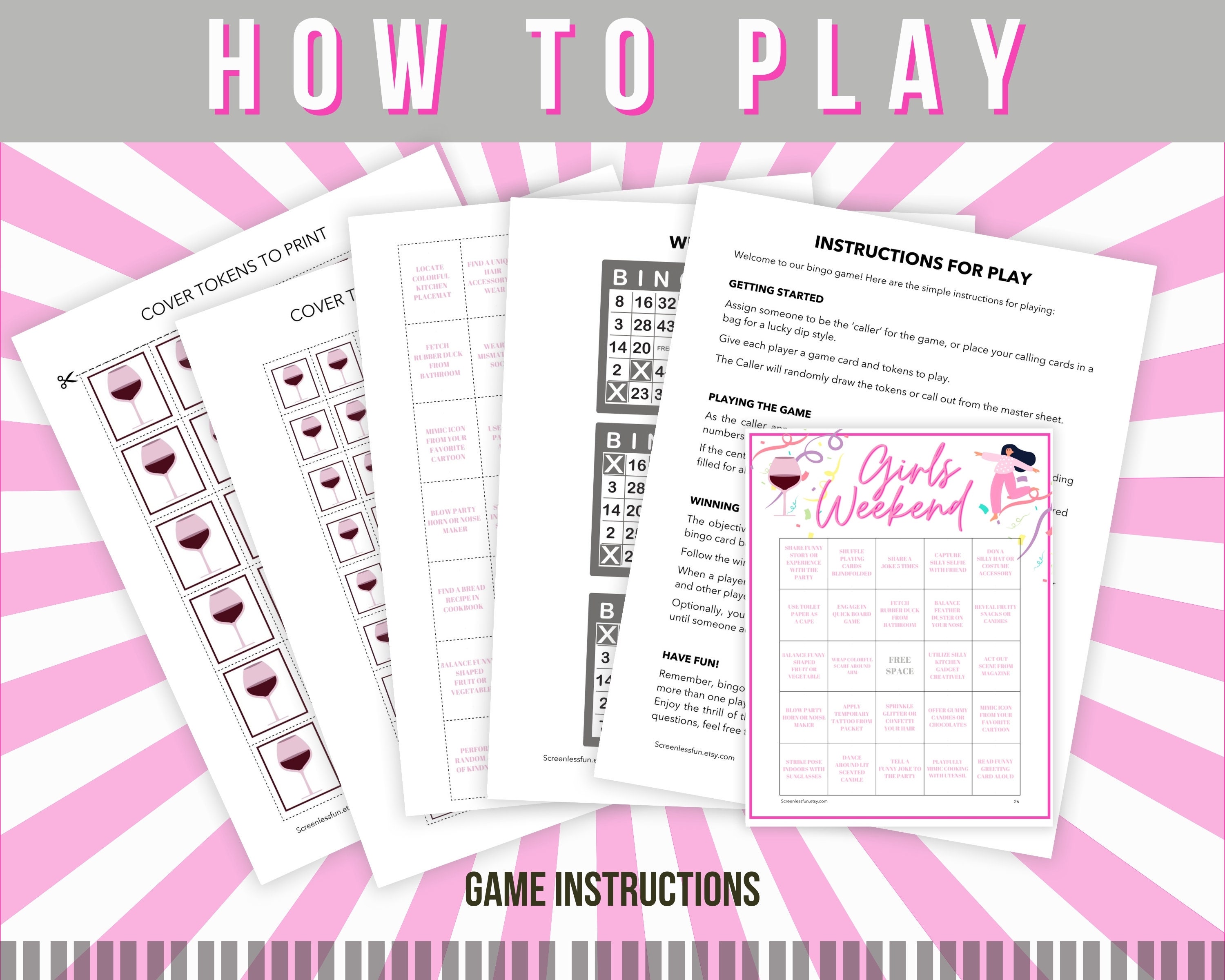Girls Weekend Bingo Game: 90 Printable Cards (digital Download) - Etsy