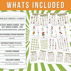 Plant Bingo Printable Cards, Botanical Flower Bingo Boards, Garden ...