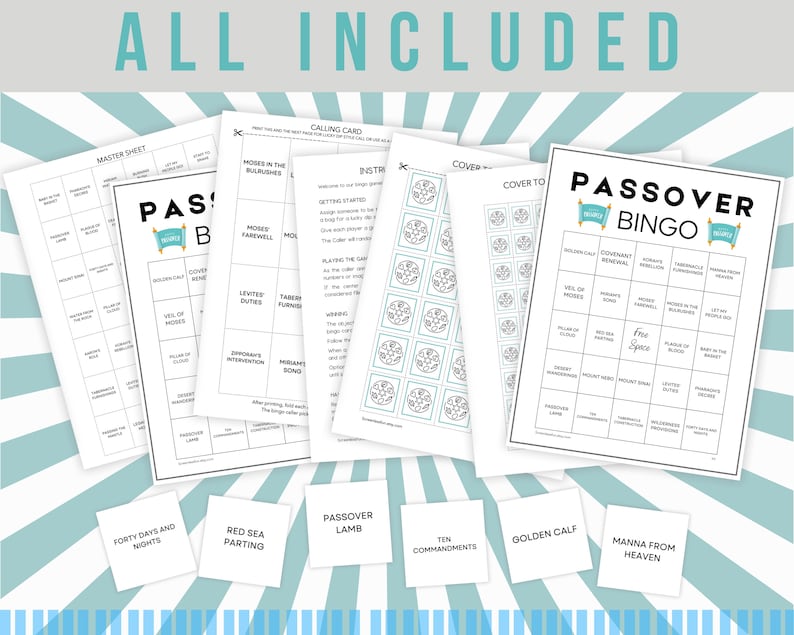 Passover Bingo Game: Bible Story Sunday School (printable) - Etsy
