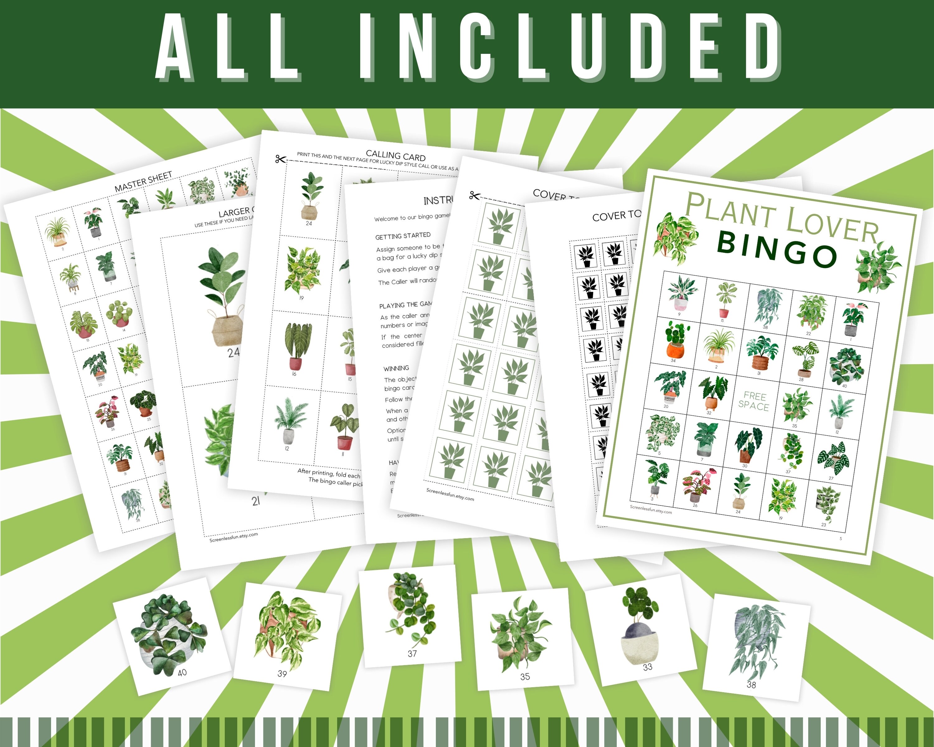 Plant Lover Bingo Game: 60 Unique Cards (digital Download) - Etsy