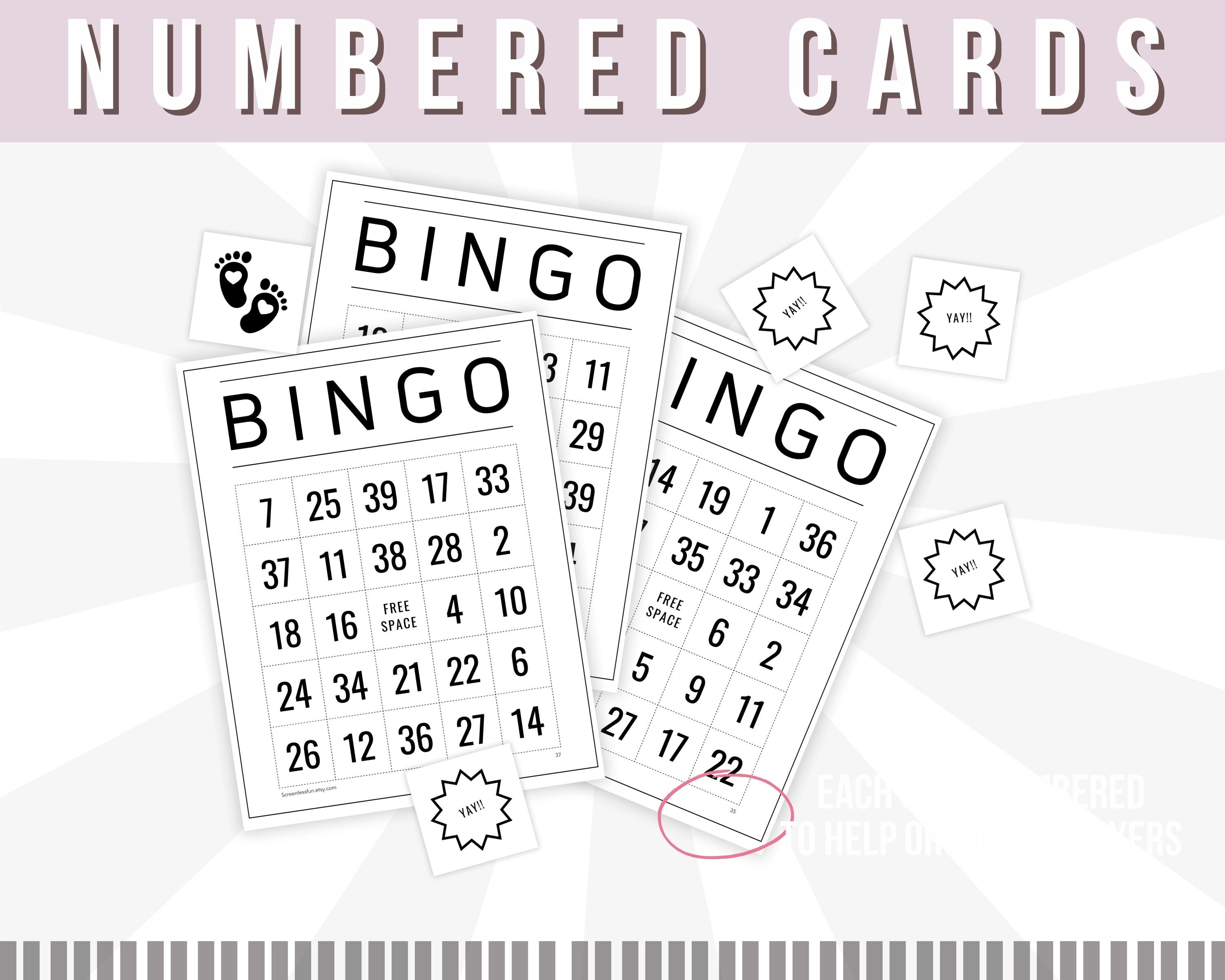Large Print Bingo Cards, Extra Large Printable Party Bingo Boards ...
